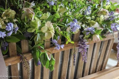 Fresh Spring Flowers in a Simple Rustic Planter